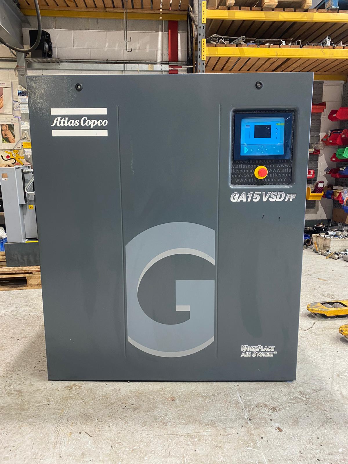 Atlas Copco GA15 VSD FF 15Kw Variable Speed with dryer LOW HOURS - Air ...