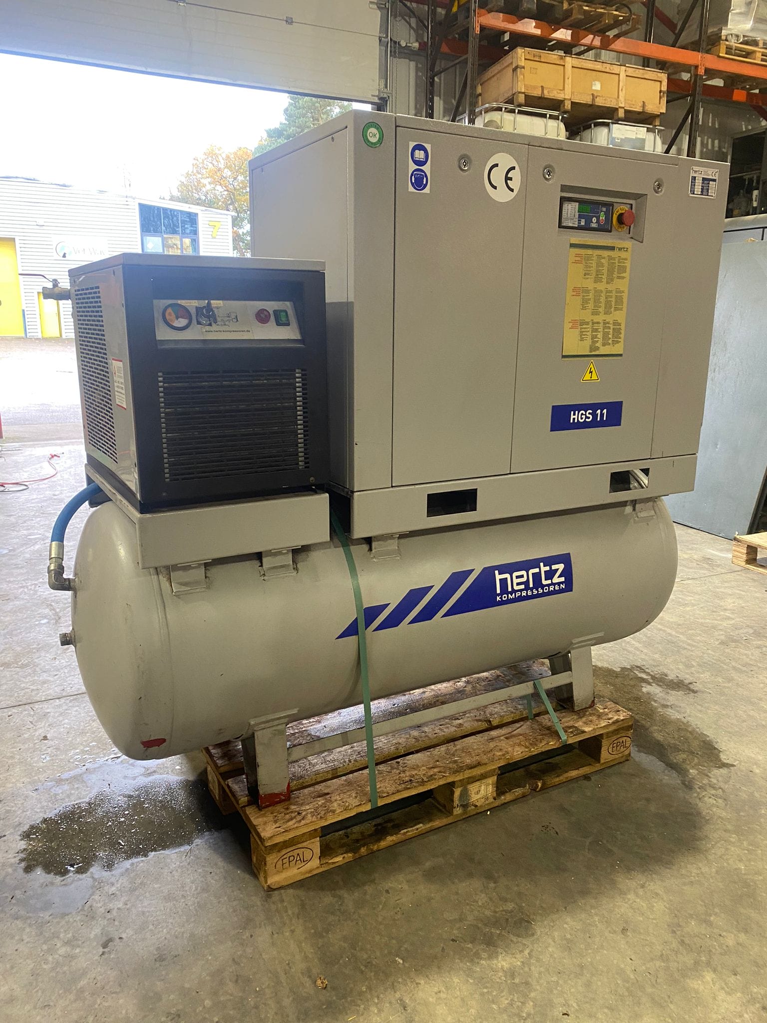 HERTZ HGS11 11Kw Receiver mounted Screw Compressor With Dryer - Air ...