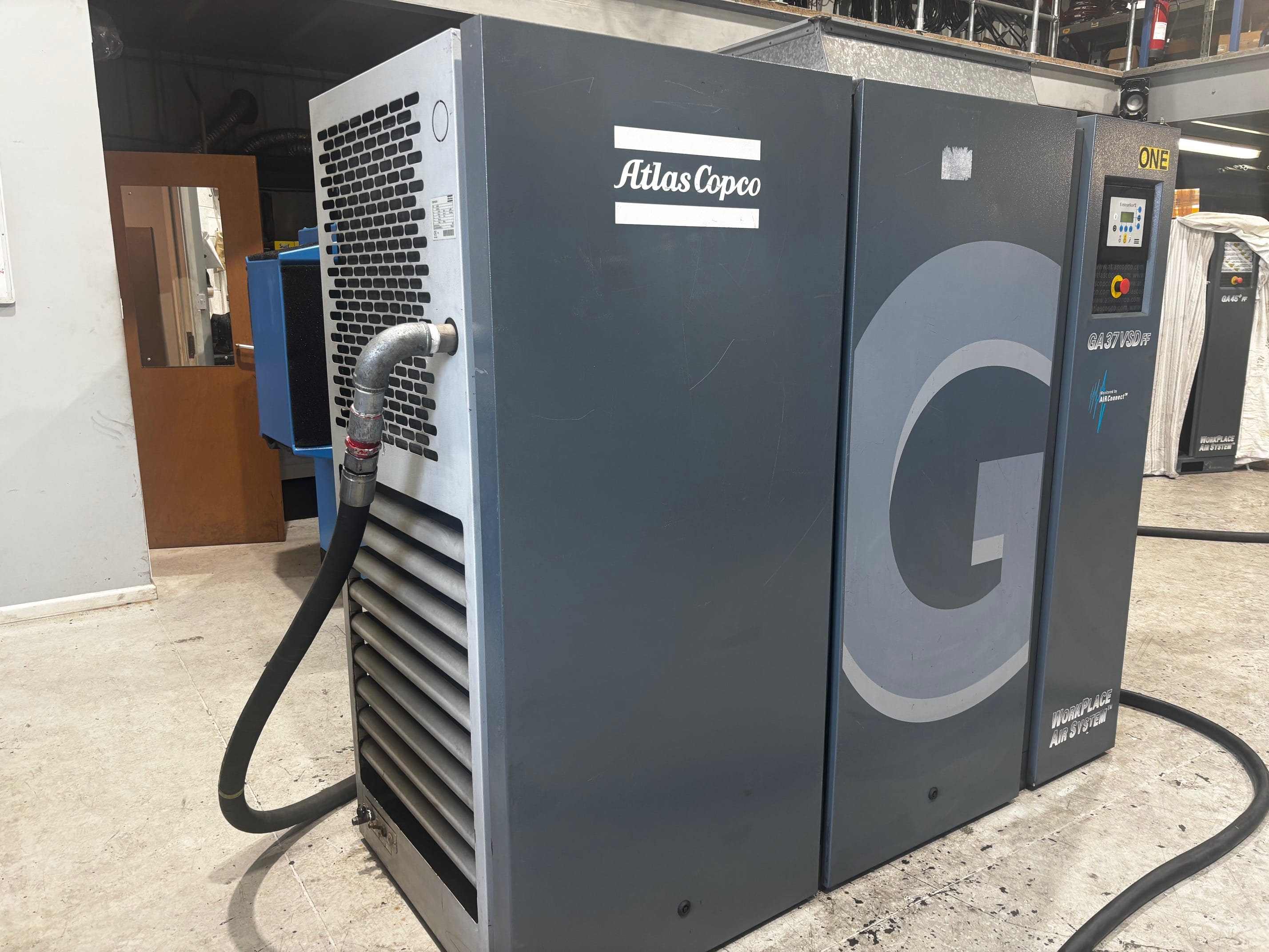 Atlas Copco GA37VSD-FF 256cfm 13bar variable speed drive compressor ...