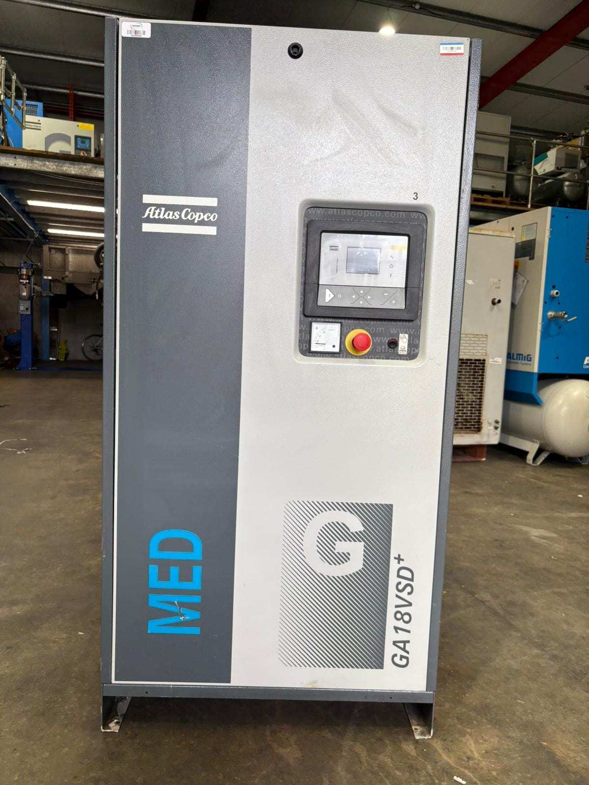 Atlas Copco GA18VSD+ Ex Hospital 18.5 Kw Variable Speed 12 Bar 132.5 ...