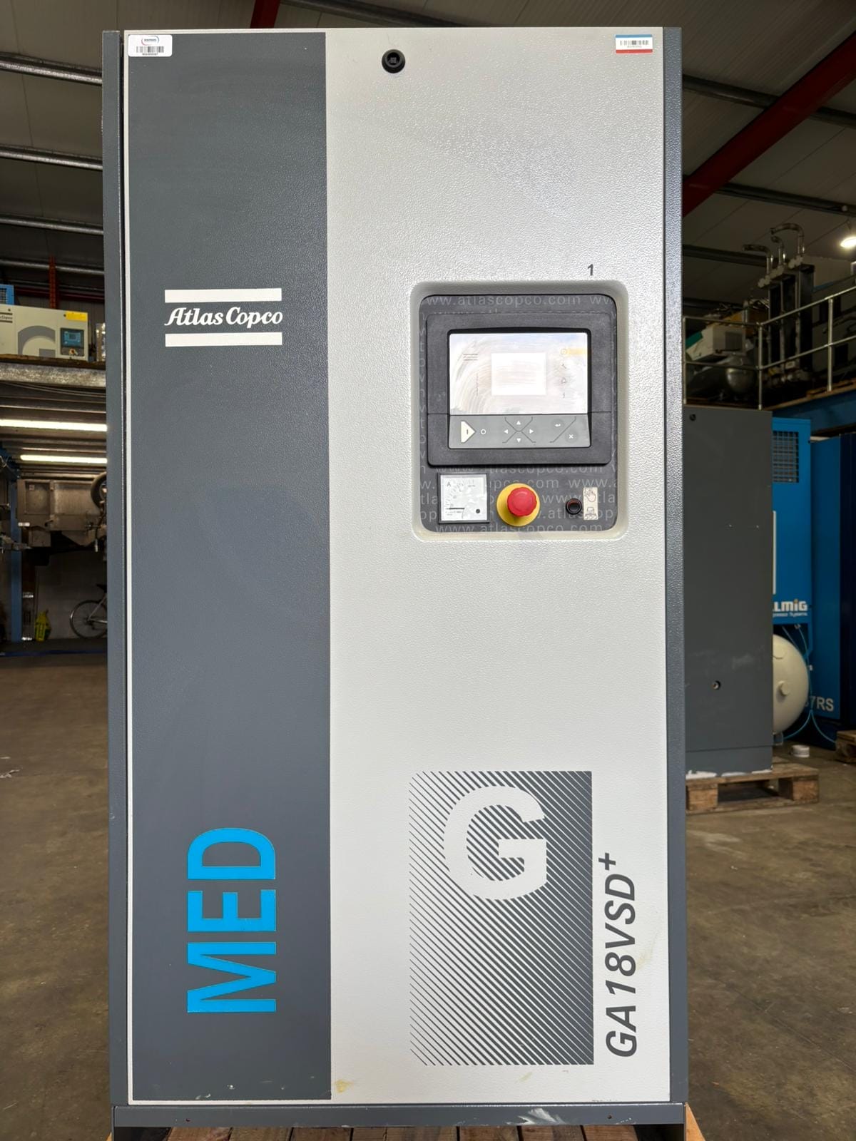 Atlas Copco GA18VSD+ Ex Hospital 18.5 Kw Variable Speed 12 Bar 132.5 ...